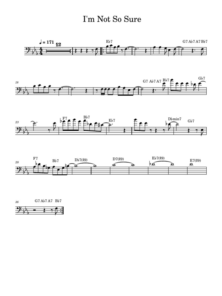 Im Not So Sure Trombone | PDF