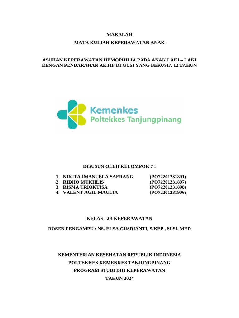 Hemophilia Kel 7 2B-1 | PDF