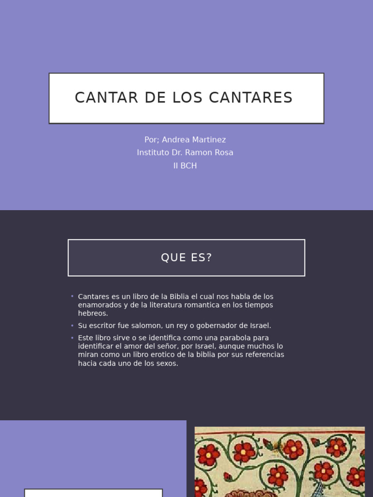 Exposicion Cntar de Los Cantares | PDF