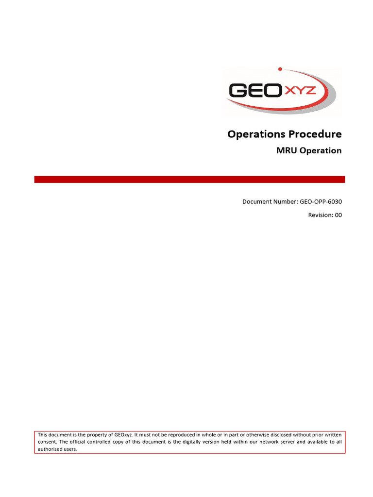 GEO-OPP-6030 MRU Operation | PDF