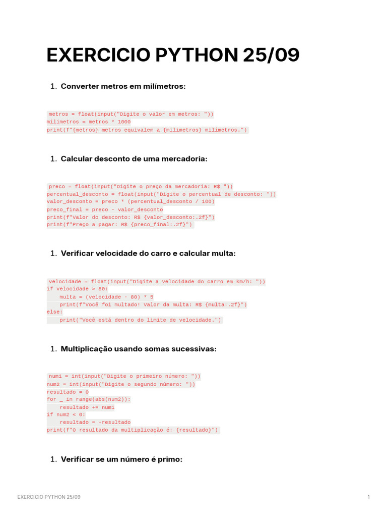 Exercicio Python 2509 | PDF
