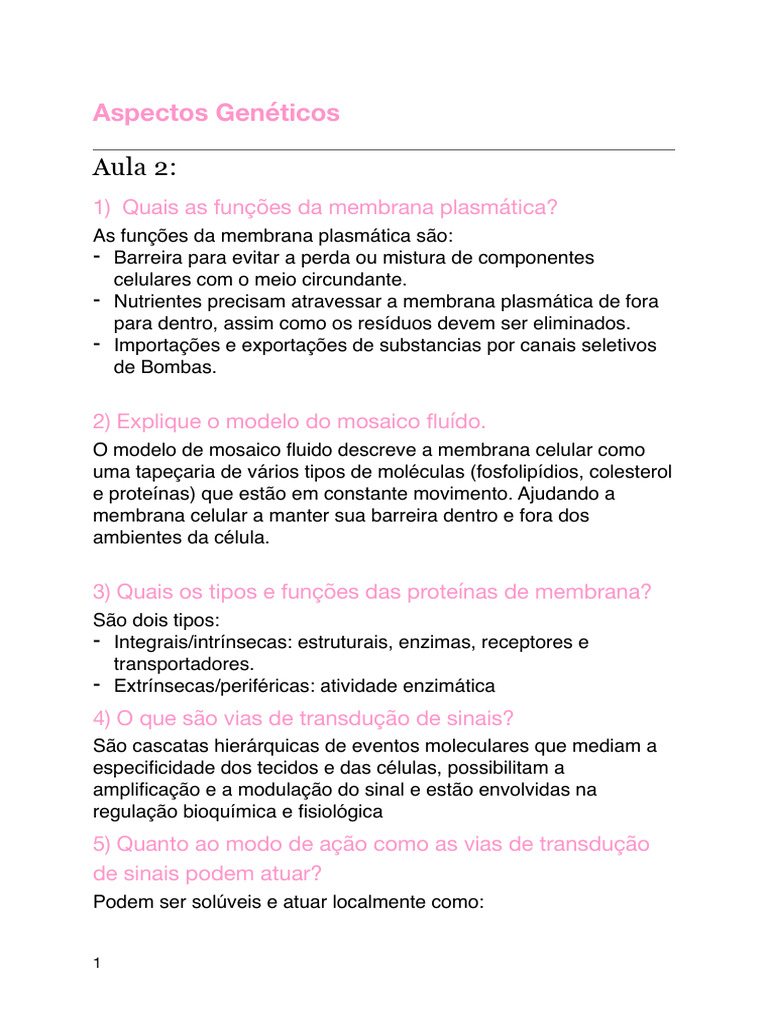 Aspectos Genéticos | PDF | Nucleo celular | Membrana celular