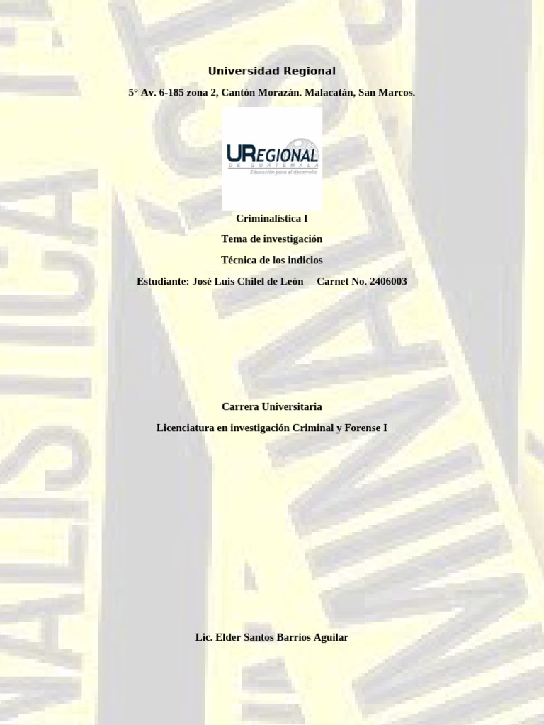 Tecnica de Los Indicios | PDF