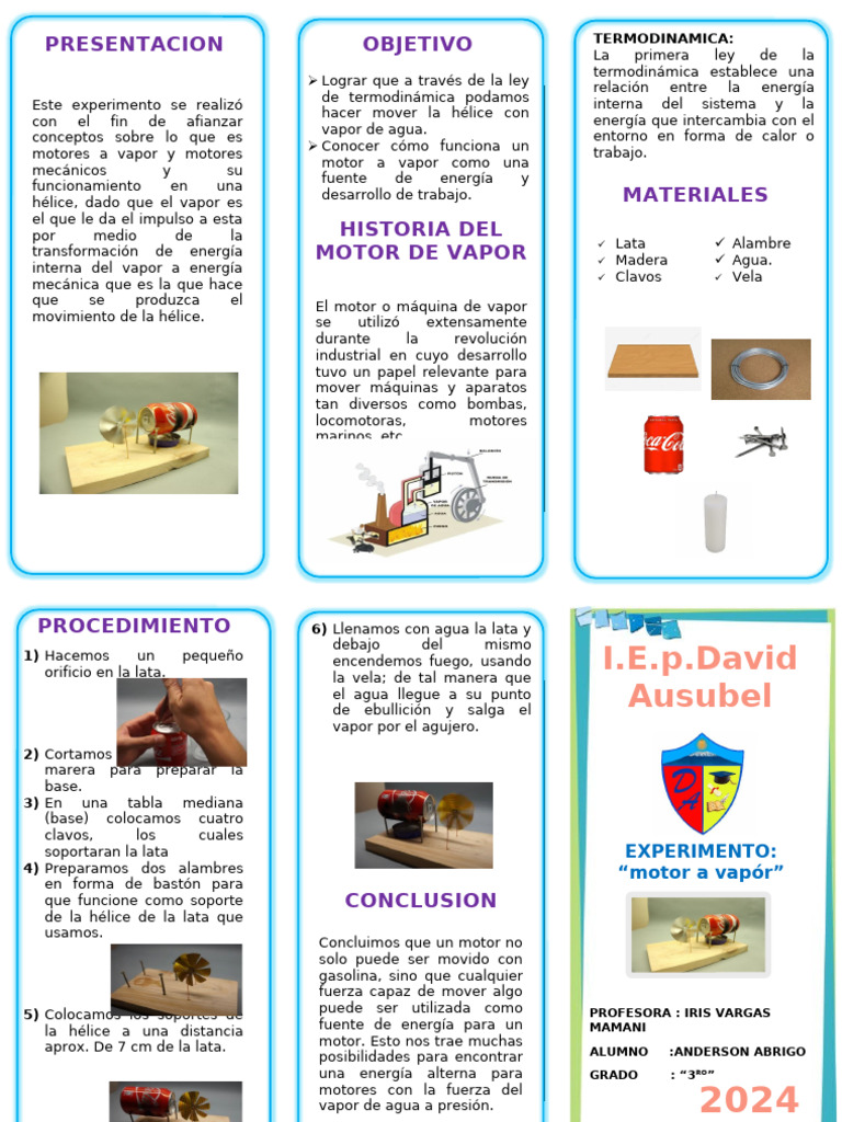 Triptico Motor A Vapor | PDF