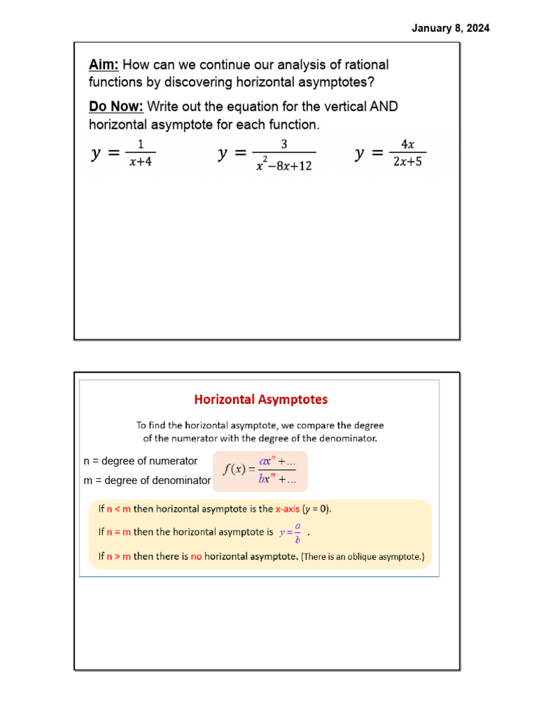 Lesson 44 Cont - Asymptotes | PDF