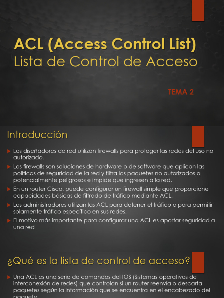 Tema 2 - ACL (Access Control List) | PDF