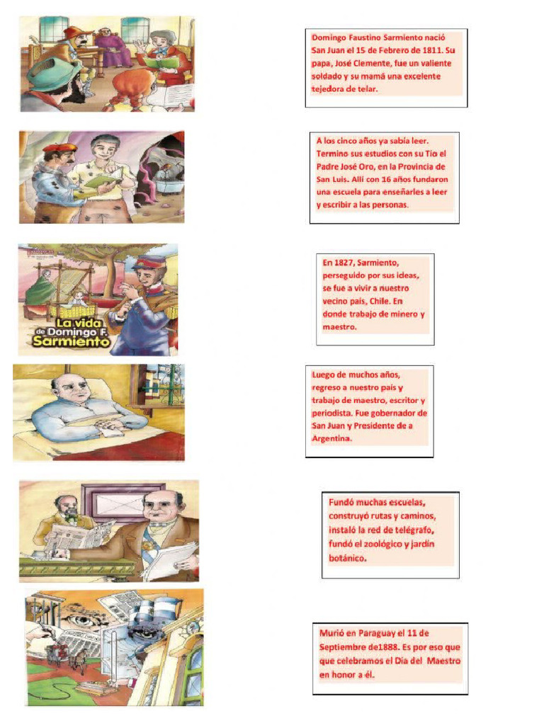 la vida de sarmiento en imagenes | PDF