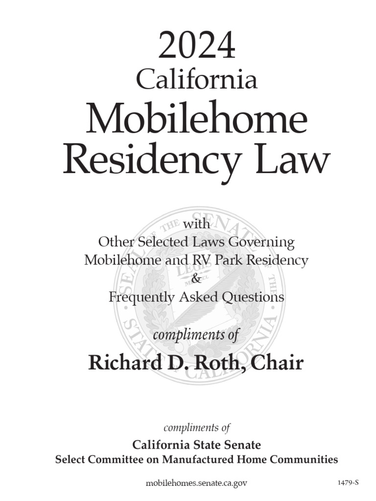 2024 California Mobilehome Residency Law | PDF | Lease | Renting