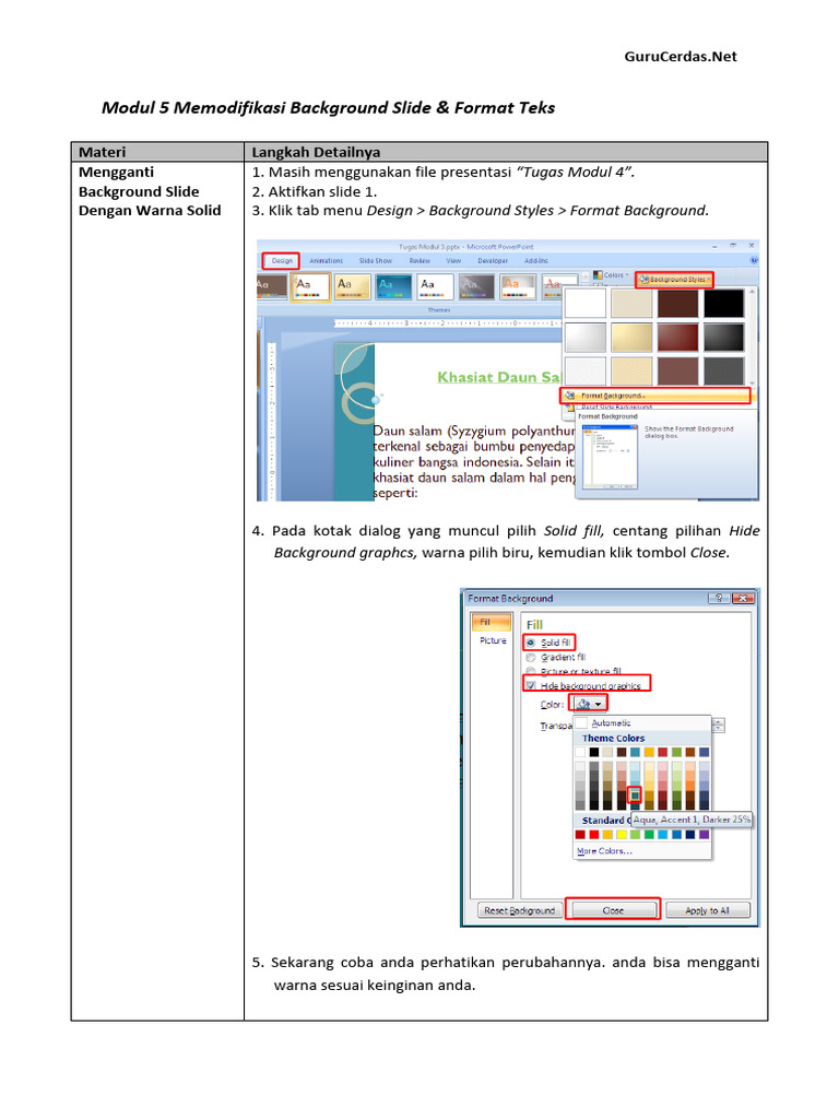 Modul 5 Memodifikasi Background Slide | PDF