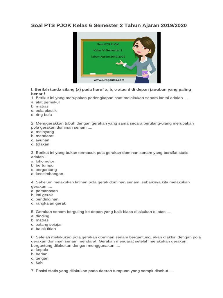 Soal Pts Kelas 6 Pjok | PDF