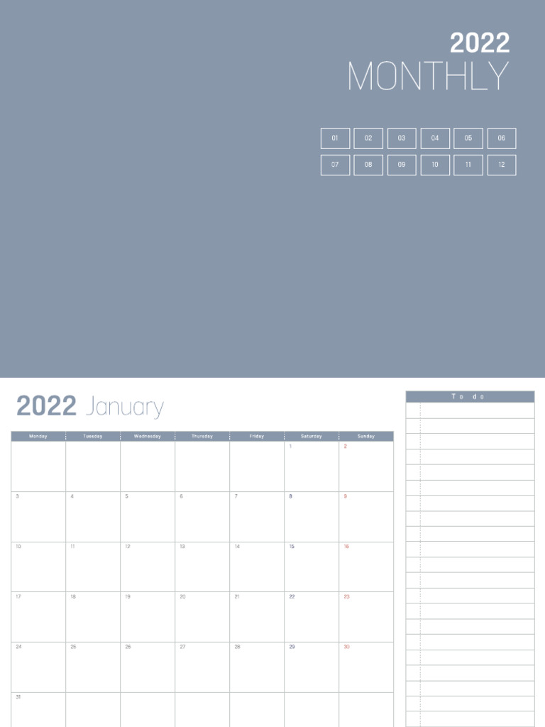 2022 Monthly Blue | PDF