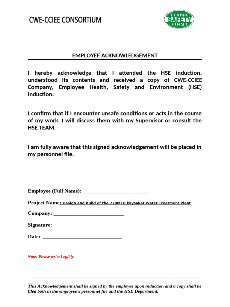 Appendix A-3 Employee Acknowledgement | PDF