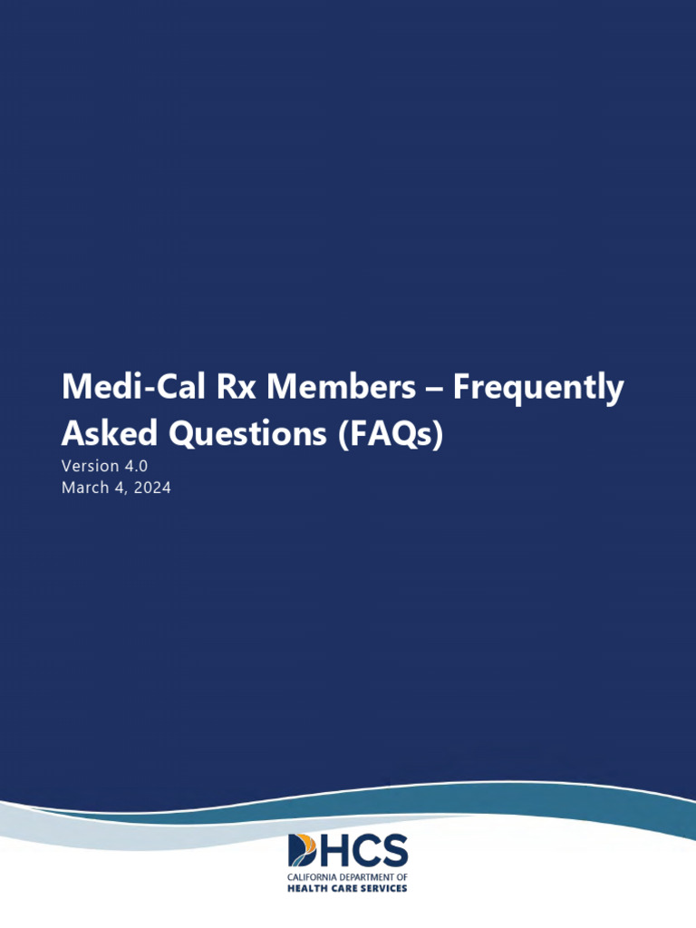 Medi-Cal Rx Members FAQ | PDF