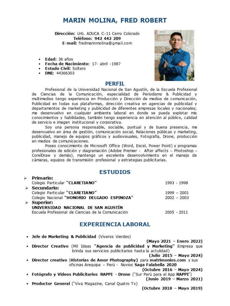 Curriculum Fred Marin 2024 | PDF