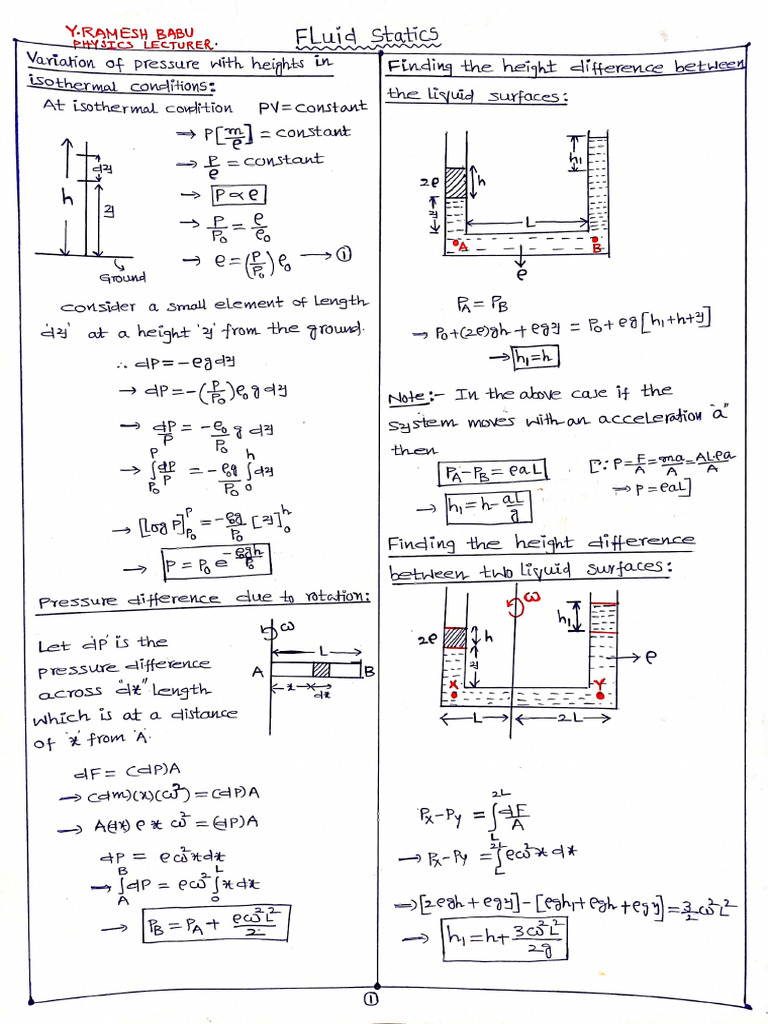 Fluid statics advance models | PDF