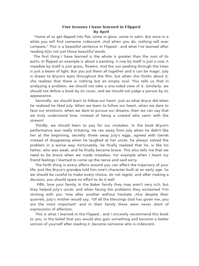 Five Lessons I Have Learned in Flipped | PDF