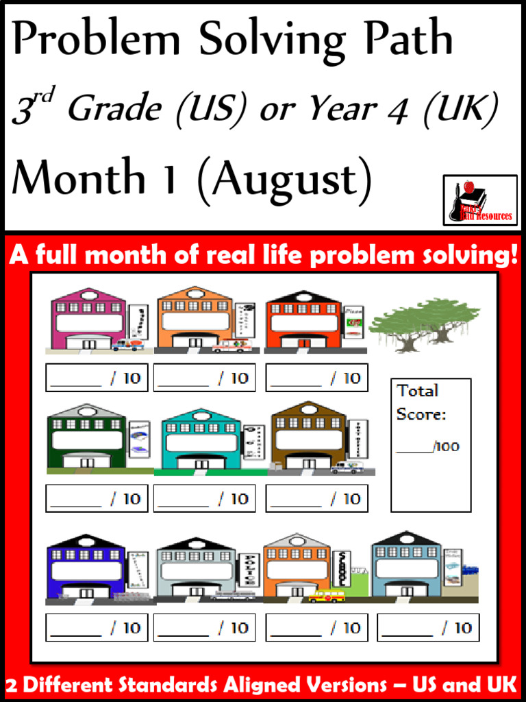 3 Grade (US) or Year 4 (UK) : A Full Month of Real Life Problem Solving ...