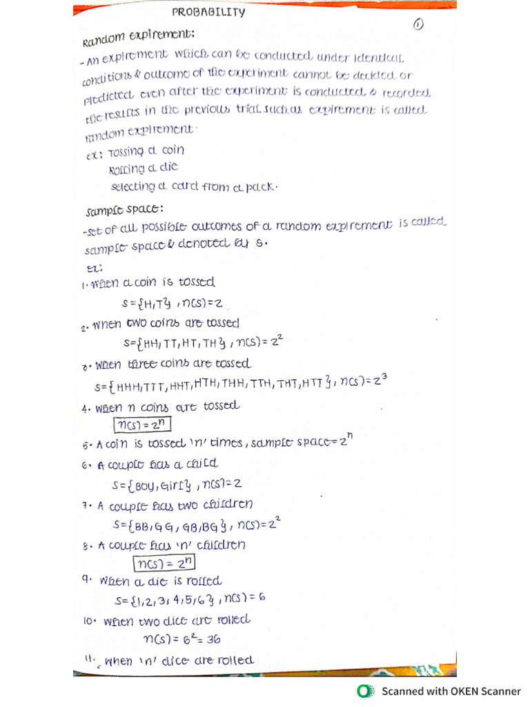 Probability Notes | PDF