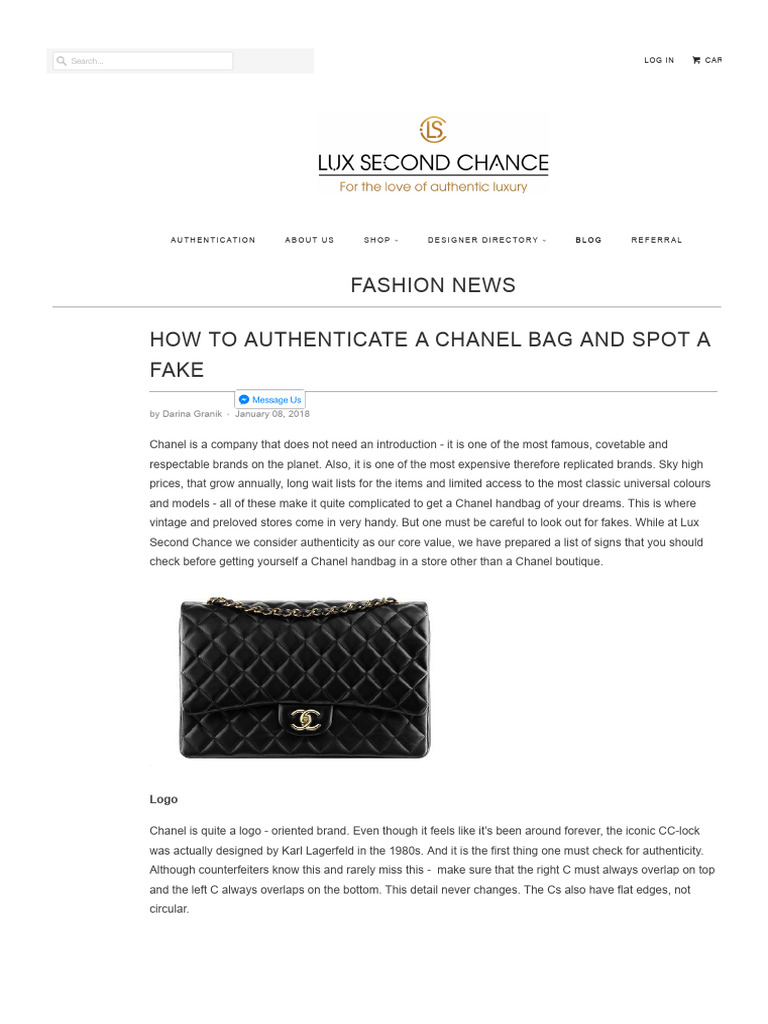 How To Authenticate A Chanel Bag - Lux Second Chance | PDF