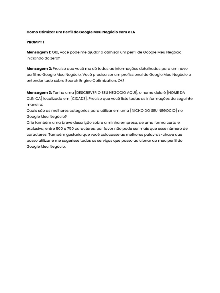 Otimização de Perfil no Google Meu Negócio | PDF | Carreira e Crescimento