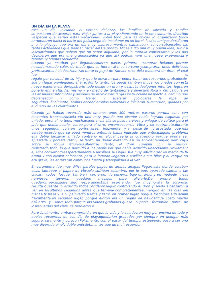 Un Día en La Playa | PDF