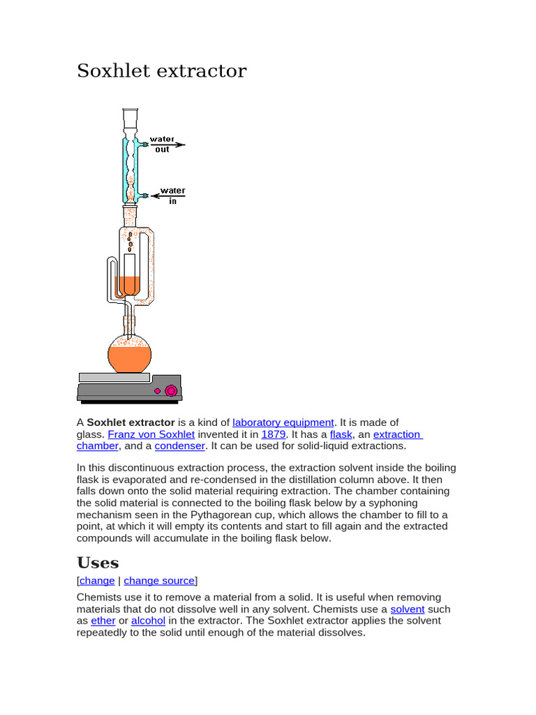 Soxhlet Extractor | PDF | Foreign Language Studies