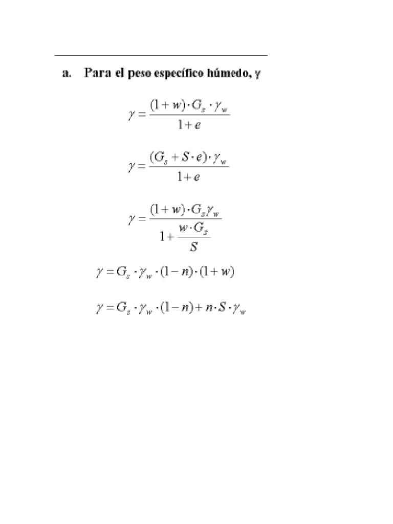 Fórmulas para Practica de Mecanica de Suelos | PDF