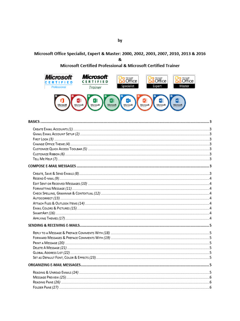 Outlook 2016 Level 1 Quiz | PDF