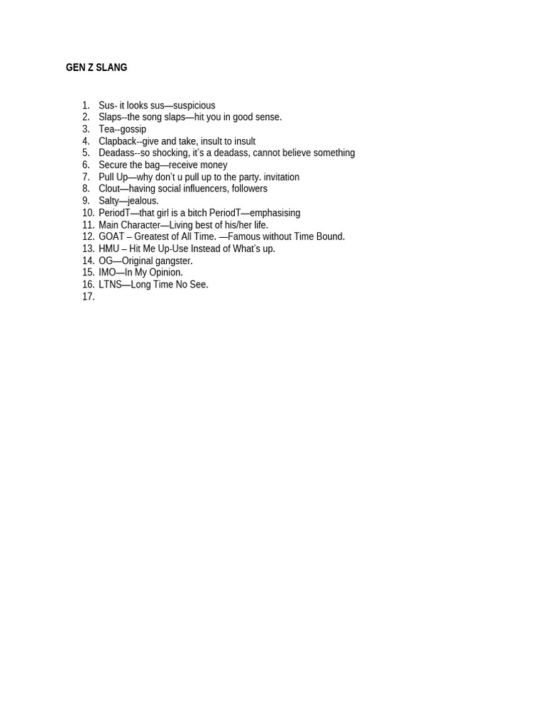 Slang Gen Z | PDF