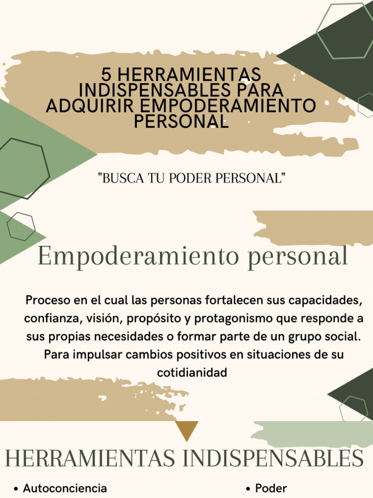 5 Herramientas Indispensables para Adquirir Empoderamiento Personal | PDF