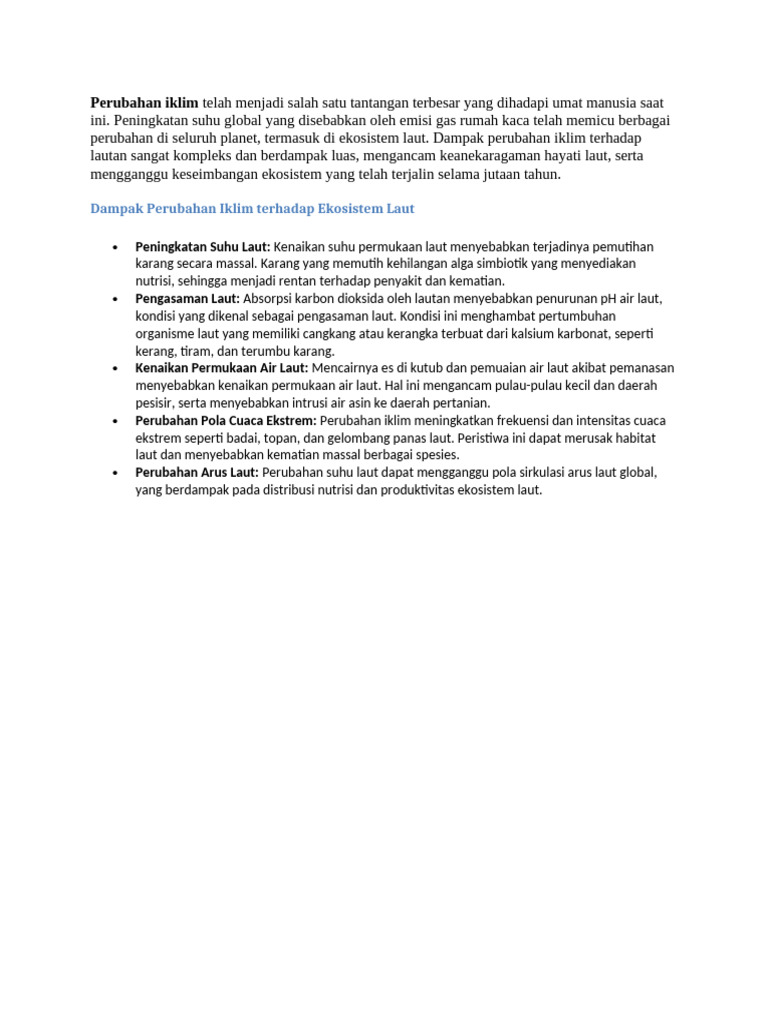 Perubahan Iklim Telah Menjadi Salah Satu Tantangan Terbesar Yang Dihadapi Umat Manusia Saat Ini ...