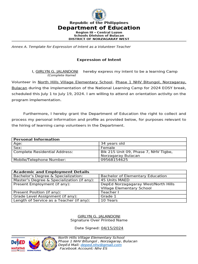 Expression of Intent - NLC | PDF