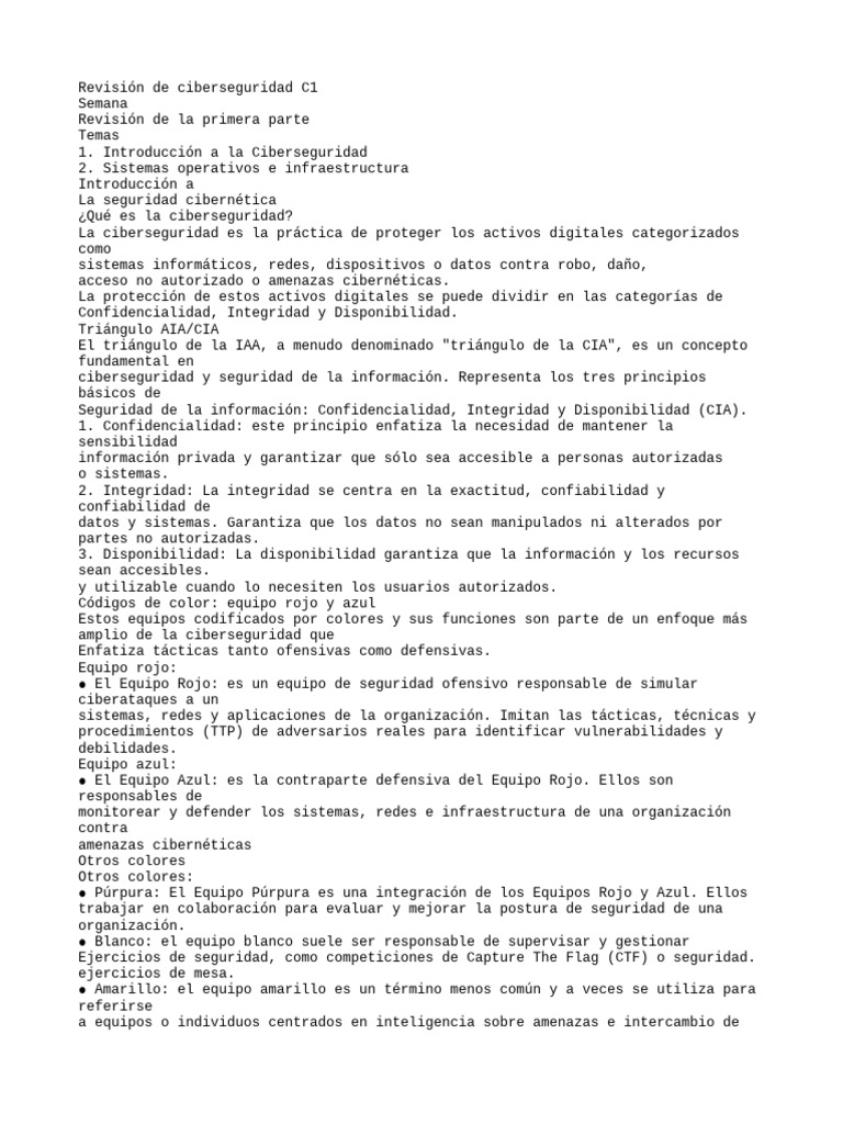 Cybersecurity Review Week Day 1 Spanish | PDF | Mac Os | Computers