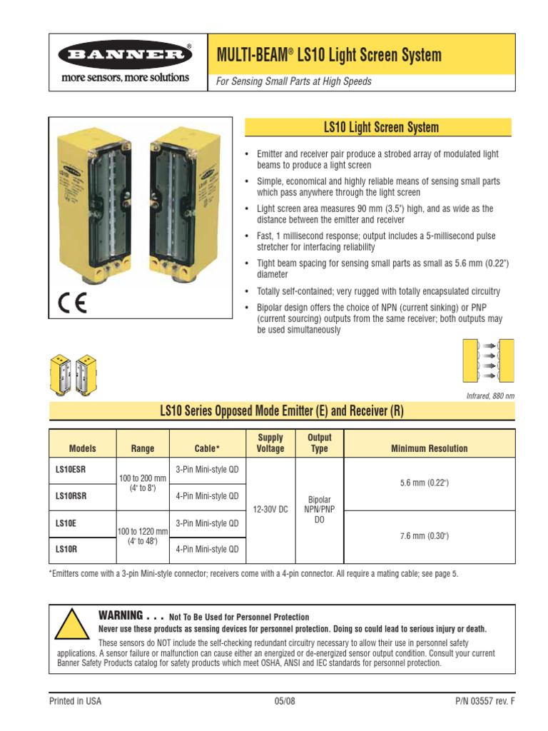 Banner PartSensing LS10 Series | PDF