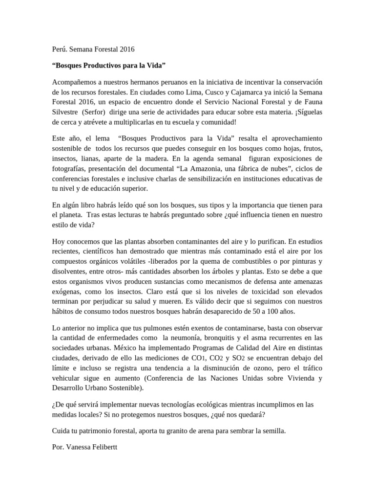 Bosques Productivos para La Vida | PDF | Los bosques | Contaminación