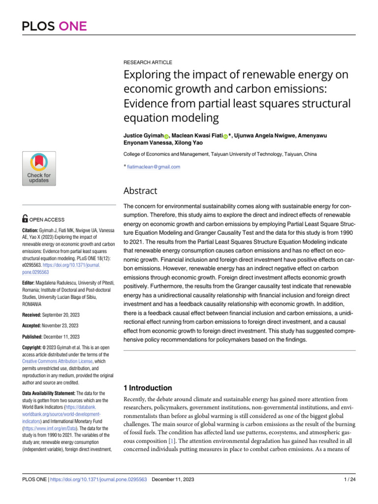 Renewable Energy Impact | PDF