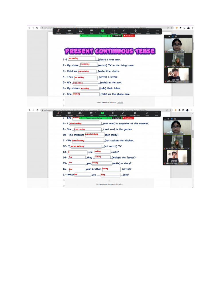 Present Continuous | PDF