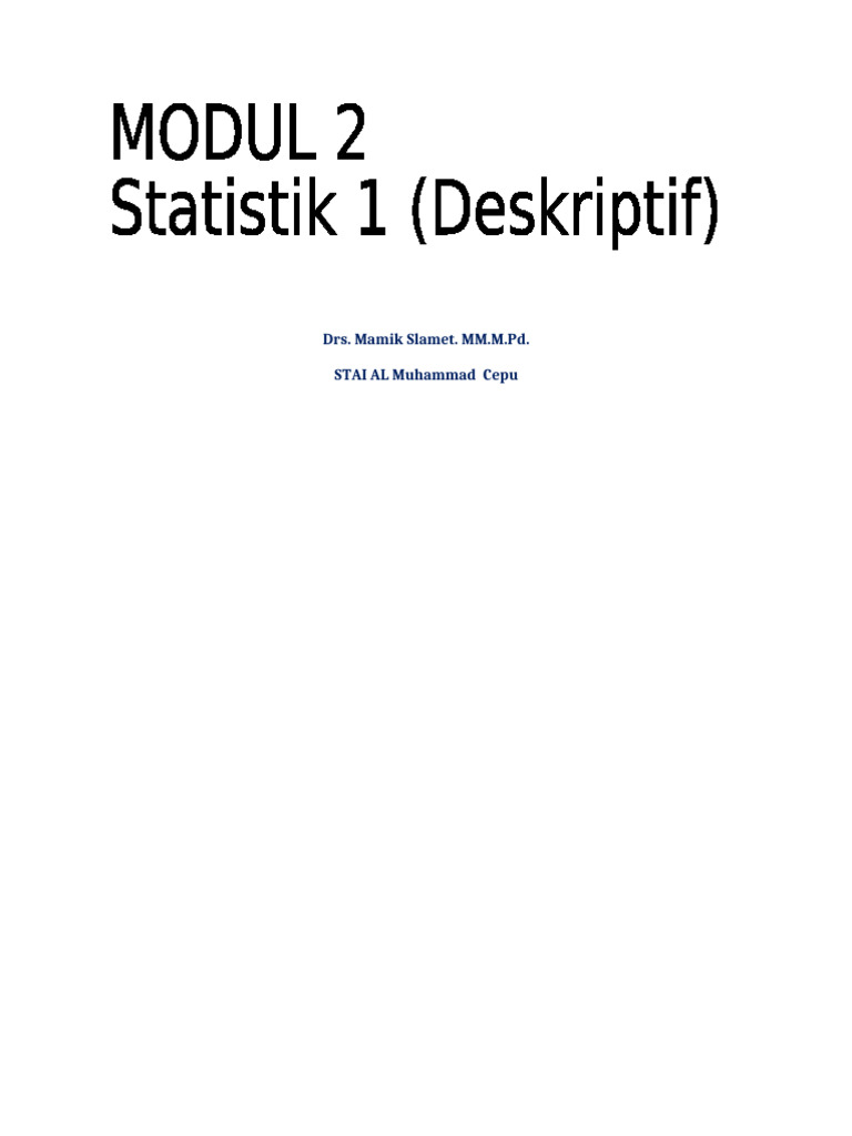 Modul 2 Statistik Ty | PDF