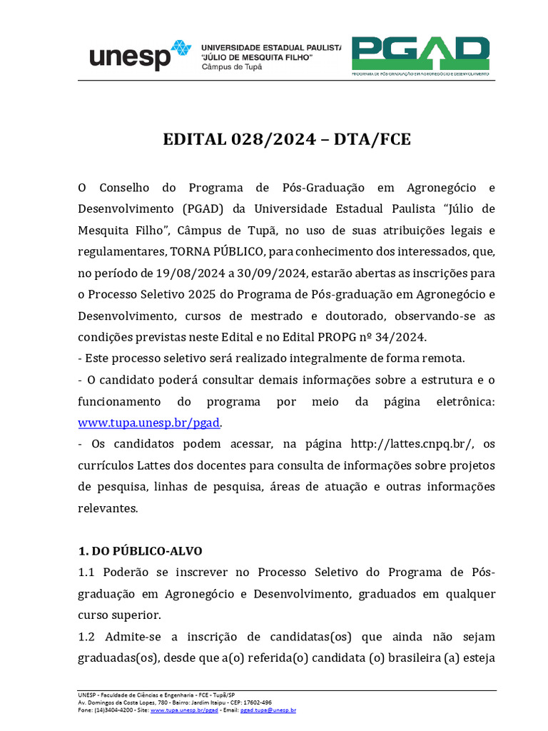 PSS25 Edital Pgad 2025 | PDF