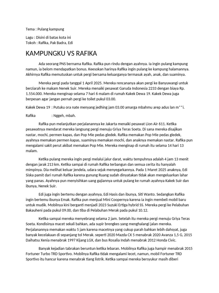 Kampungku VS Rafika | PDF