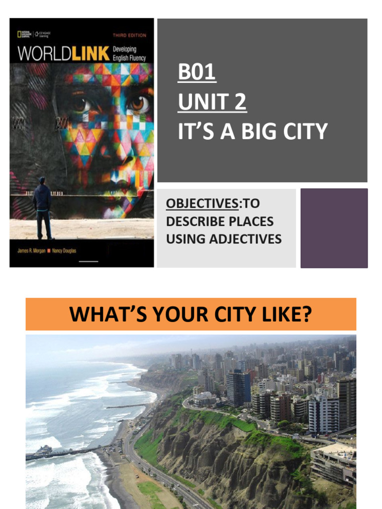 B01 Unit 2 It'S A Big City: Objectives:To Describe Places Using Adjectives | PDF