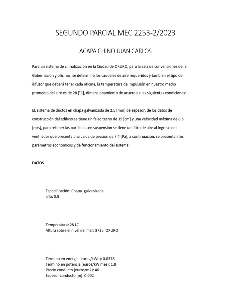 2 Parcial (ACAPA CHINO JUAN CARLOS) MEC 2253 A | PDF
