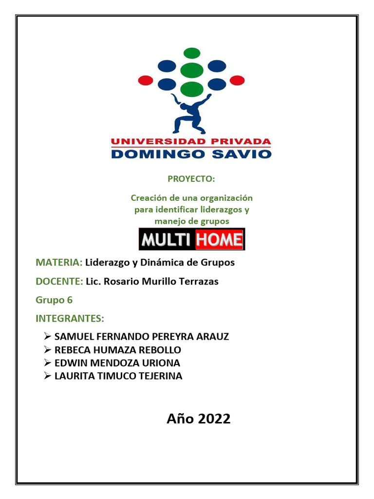 PROYECTO Multi Home - GRUPO N°6 FINAL | PDF