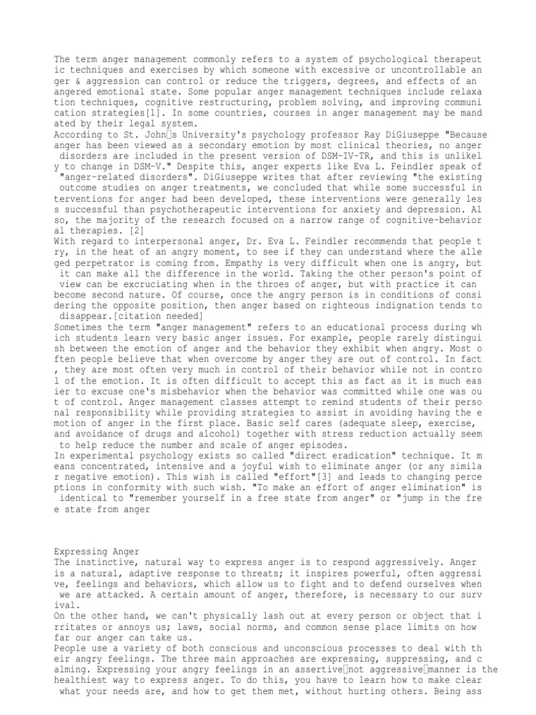 Anger Management | PDF | Anger | Emotions