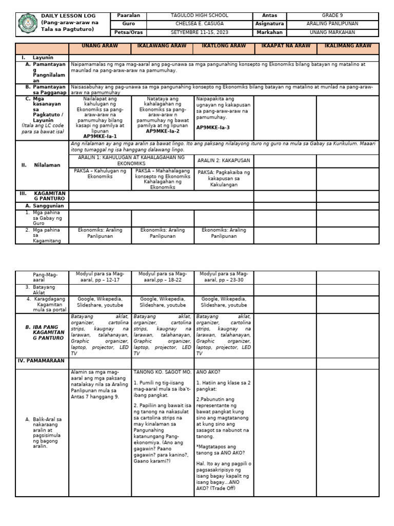 AP 9 Q1 Week 1 | PDF