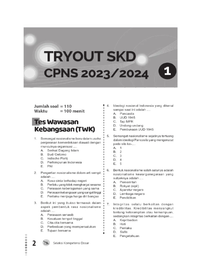 Try Out SKD Cpns | PDF
