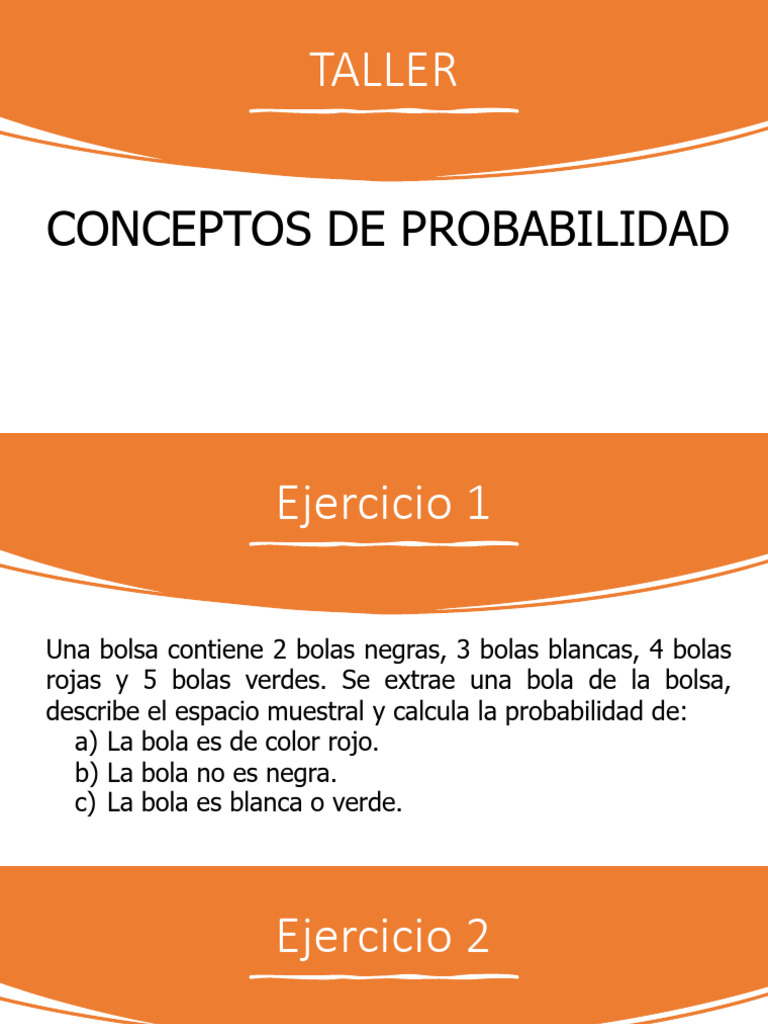 1 Taller de Conceptos de Probabilidad | PDF | Probabilidad | Teoría de probabilidad