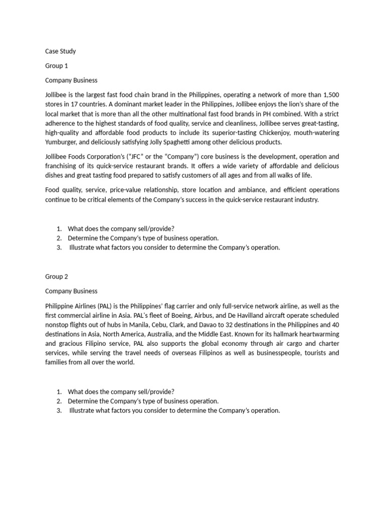 Group Activity Chapter 1 | PDF | San Miguel Corporation | Airlines