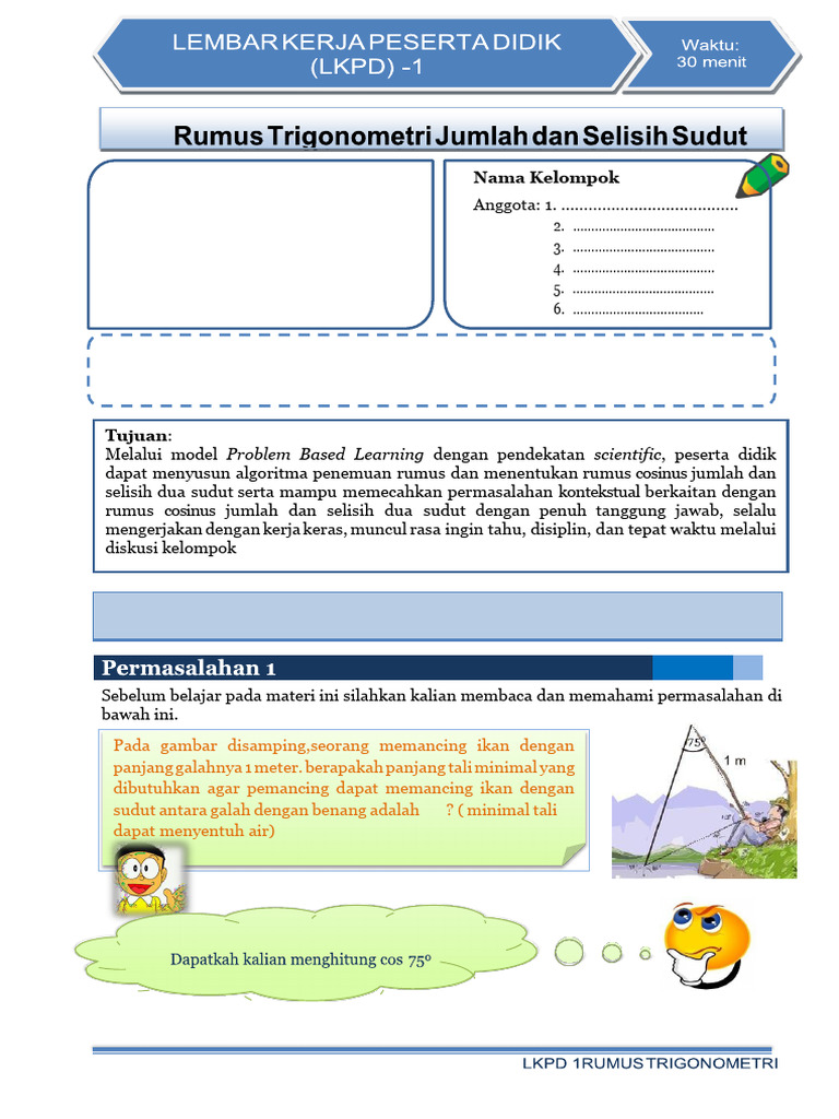 LKPD Fix Rumus Jumlah Dan Selisih Cosinus | PDF
