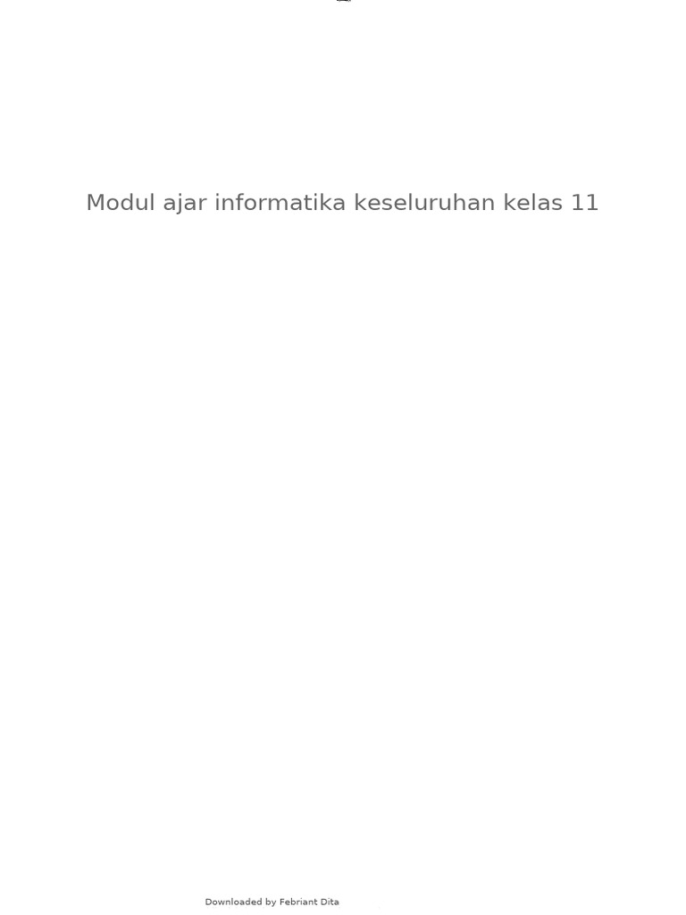 Modul Ajar Informatika Keseluruhan Kelas 11 | PDF